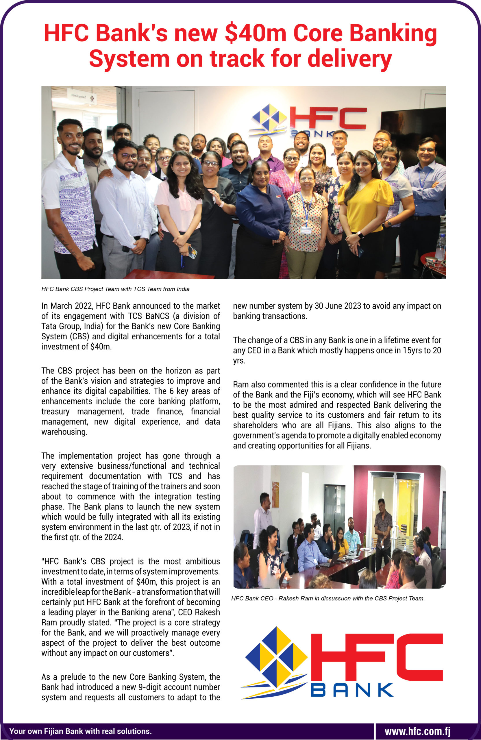 HFC Bank's new $40m Core Banking System on track for delivery - HFC Bank