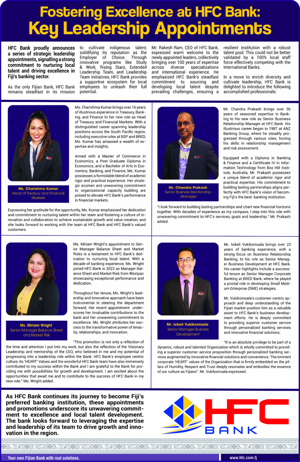 Fostering Excellence at HFC Bank: Key Leadership Appointments - HFC Bank